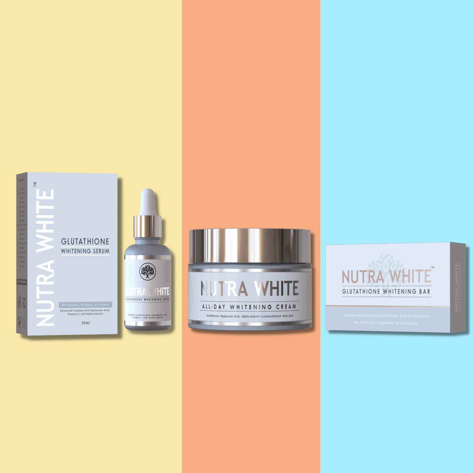 Nutra White 3-in-1 Glutathione Skincare Bundle