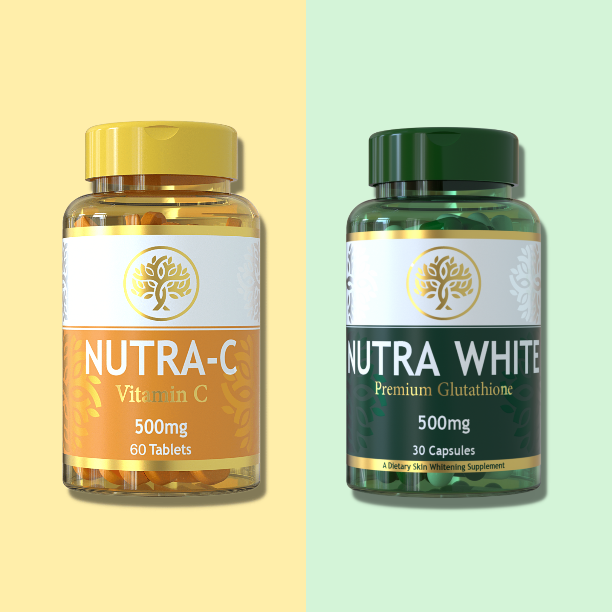 NutraWhite Glutathione (30) + Nutra-C Vitamin C (30) - 15-Day Dose ...